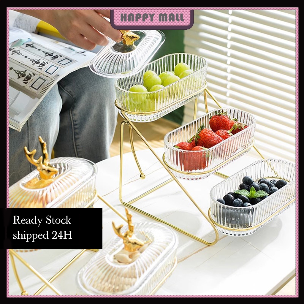 Jual 【Termurah】COD Piring Buah Deluxe Emas Eropa Piring Camilan Multi ...