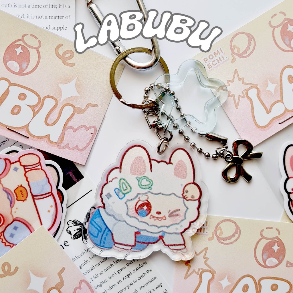 Jual Labubu Trinket Keyring and Sticker Pack by Pomiechi | Shopee Indonesia