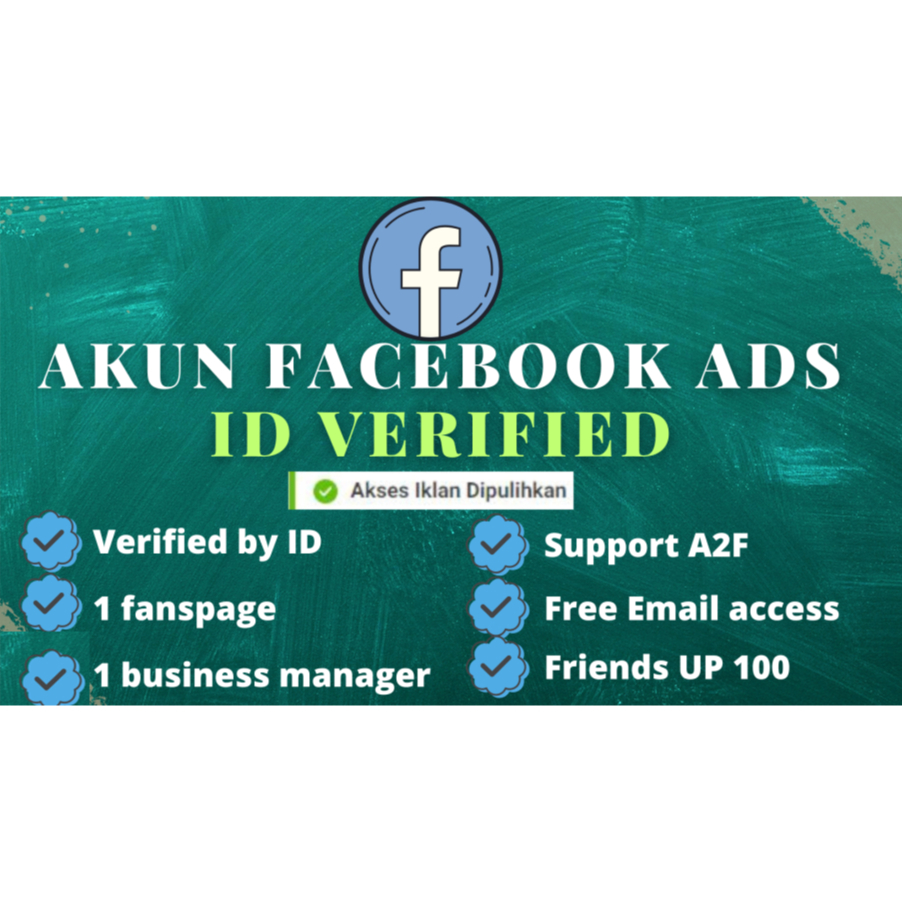 Jual Akun Facebook ads Verified ID + BM + Fanspage Siap iklan | Shopee ...