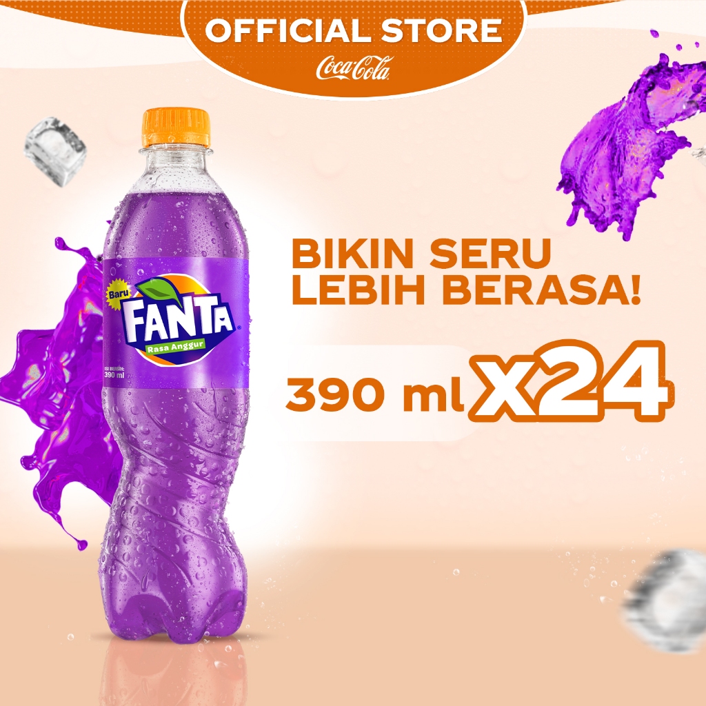 Jual Fanta Grape Rasa Anggur Minuman Soda - Botol 390ml x 24 pcs ...