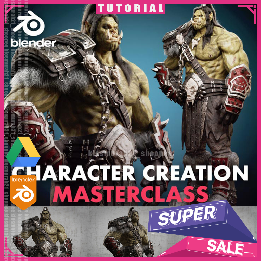 Jual Blender Character Creation Masterclass Orc Warrior by Corazon Bryant Blender 3D Tutorial ...