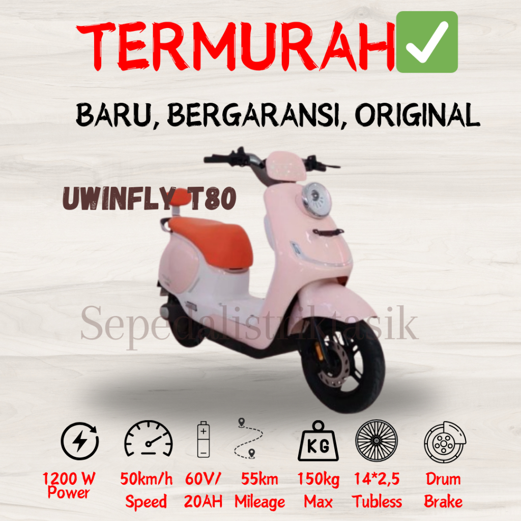 Jual MOTOR LISTRIK UWINFLY T80 / T80 - ORIGINAL - GARANSI RESMI - MOTOR ...