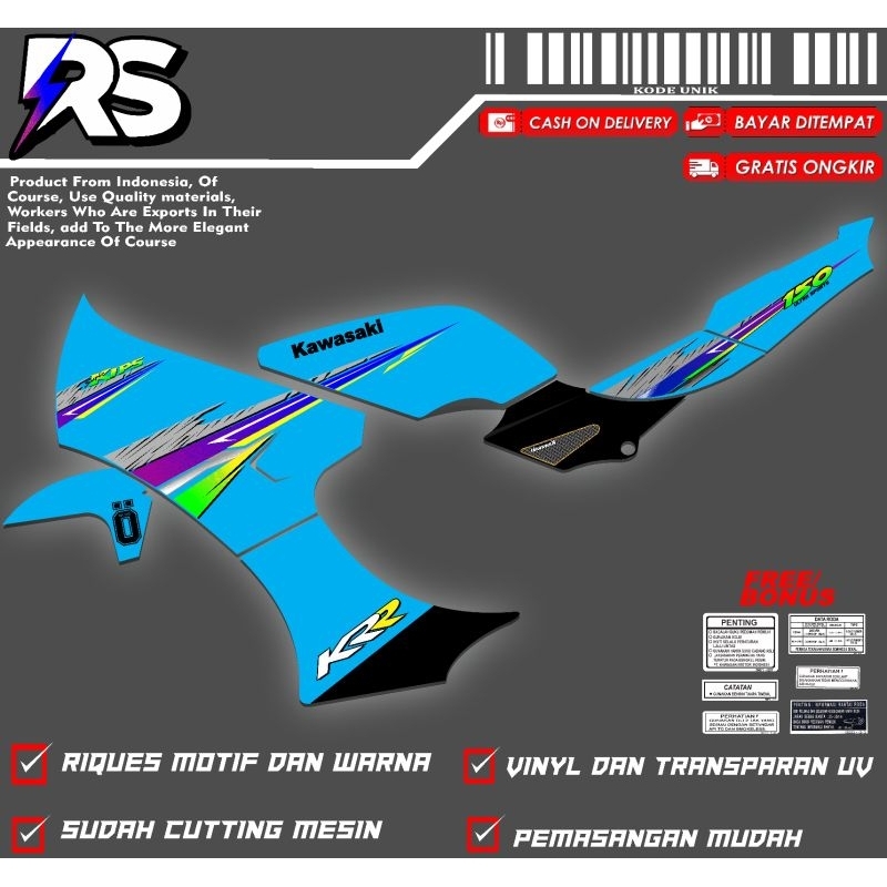 Jual sticker striping ninja krr ssr custom 04 transparan uv(bisa ...