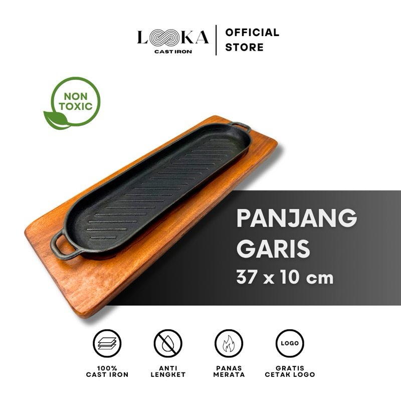 Jual Looka Cast Iron Hot Plate Steak / Piring Steak Model Panjang Salur ...