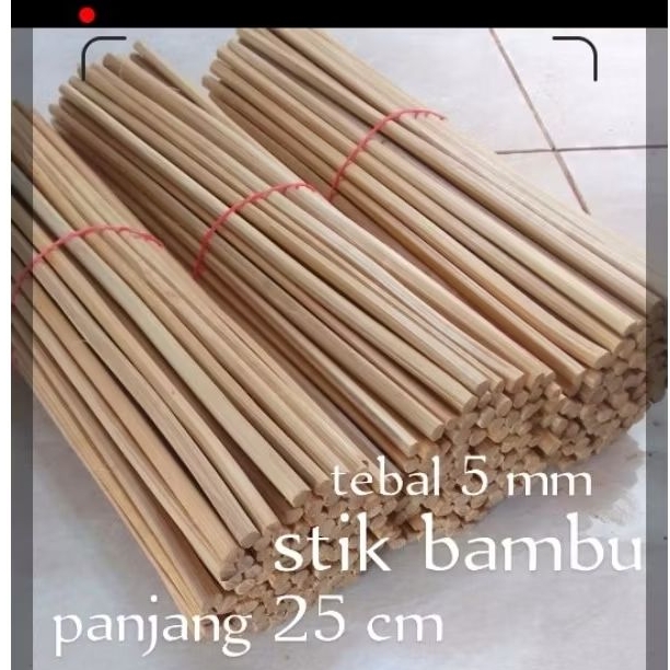 Jual tusuk sate stik bambu tumpul panjang 25 cm tebal 6 mm per 100 pcs ...