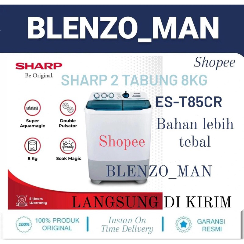 Jual MESIN CUCI SHARP 2 TABUNG T85CR | Shopee Indonesia