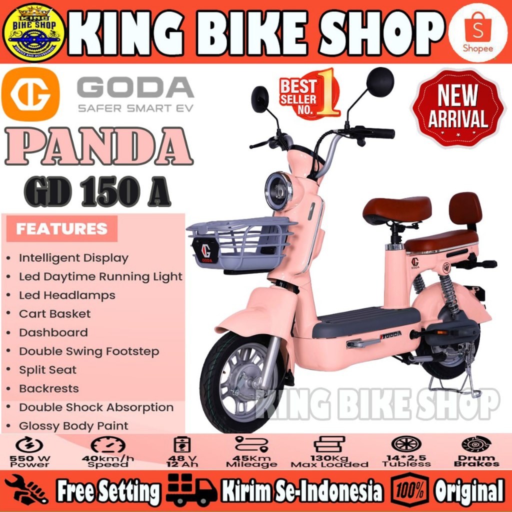 Jual Sepeda Listrik GODA 150A GOLDEN PANDA 550 Watt Electric E Bike ...