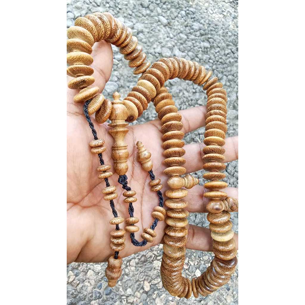 Jual BARU - tasbih kelor mas pipih jumbo 16 mm model butiran profil dan ...