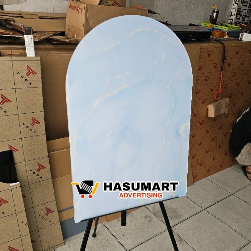 Jual Akrilik Kubah 70×50cm MARBLE BIRU / Akrilik Marble / Akrilik Sign ...