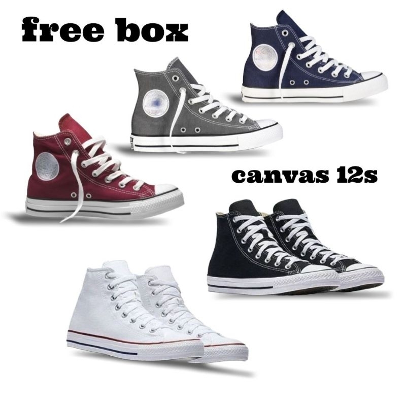Jual convers sepatu high + box sepatu sneakers tinggi pria wanita 36-43 ...