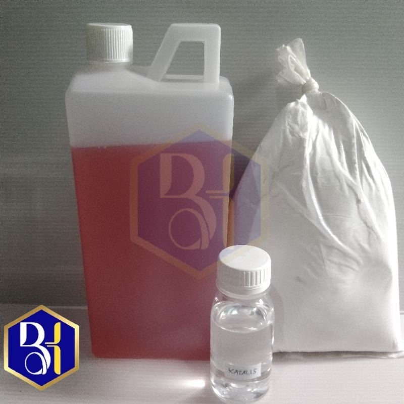 Jual Paket resin merah 1kg,katalis 100gr,talk powder 1kg/penambal nat ...