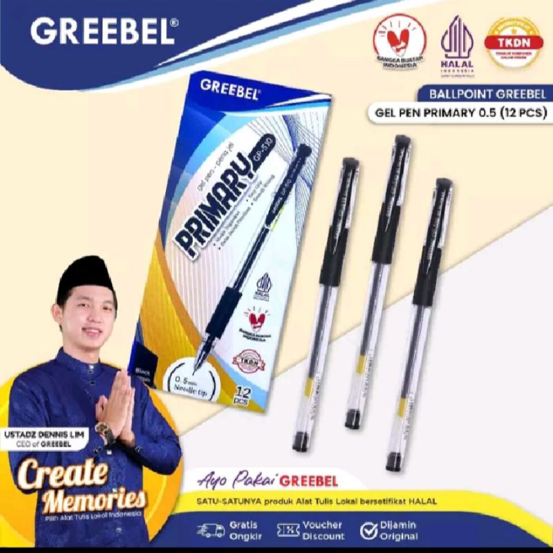 Jual GREEBEL GEL PEN GP-510 PRIMARY | Shopee Indonesia
