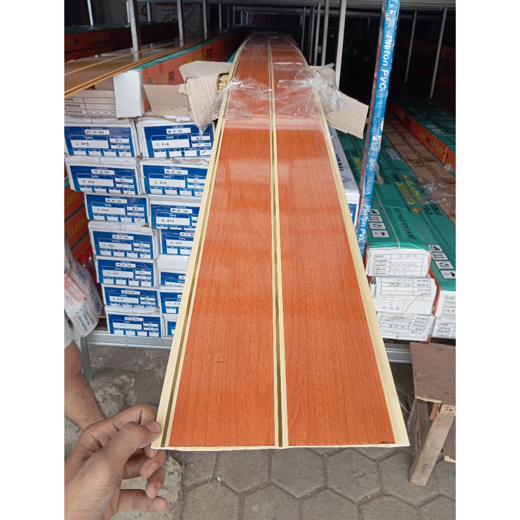 Jual PERDUS plafon pvc motif serat kayu nat gold glossy PG 19 | Shopee ...