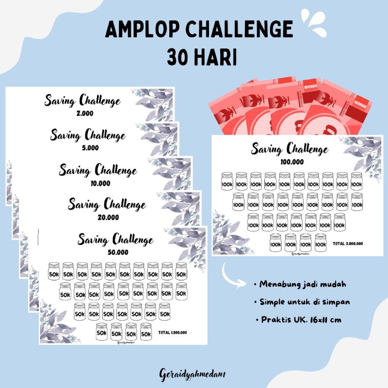Jual Amplop Saving Challenge Menabung 30 Hari | Shopee Indonesia