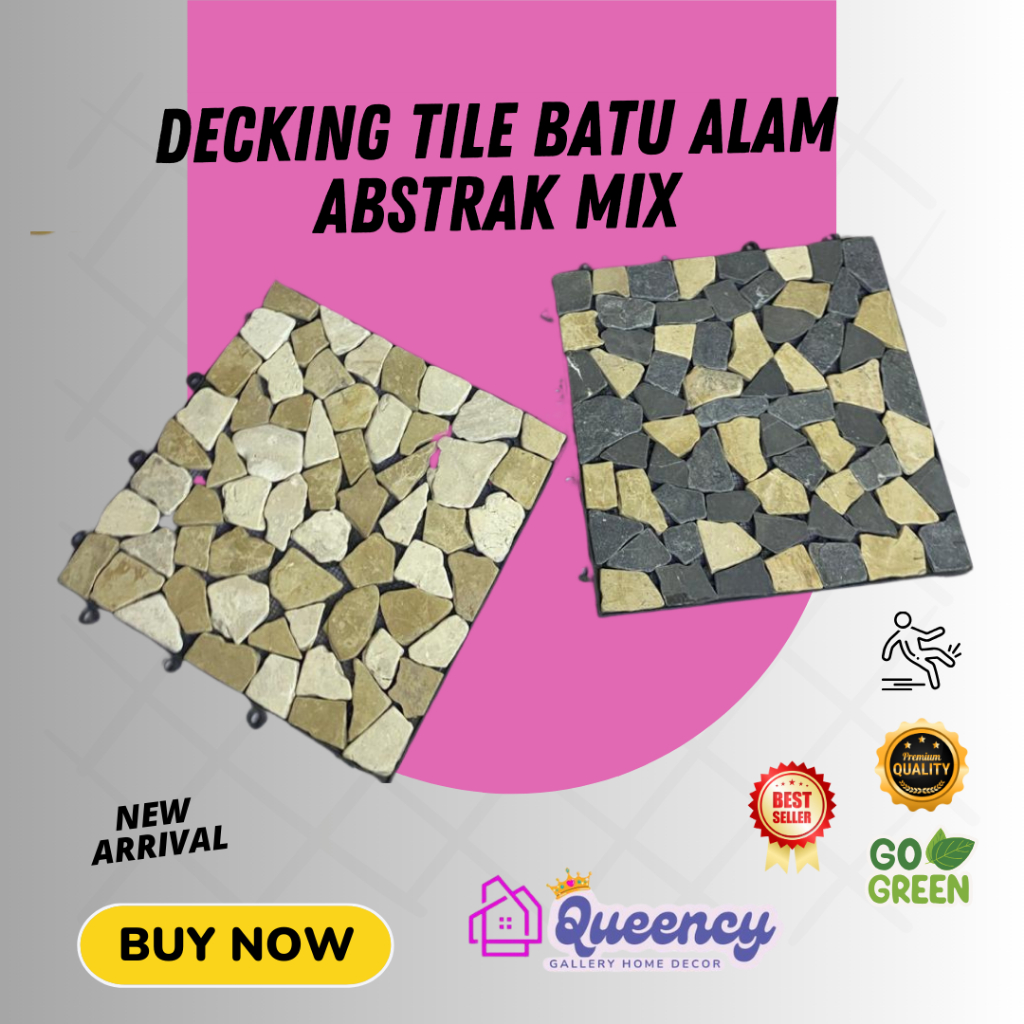 Jual Decking tile Batu Alam mosaic bongkar pasang - decking tile batu ...