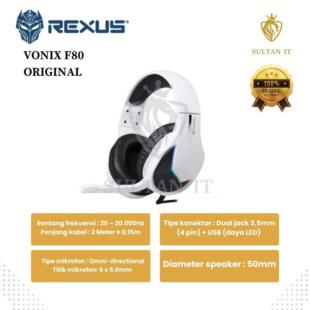 Jual Rexus Headset Gaming Vonix F80 Original | Shopee Indonesia