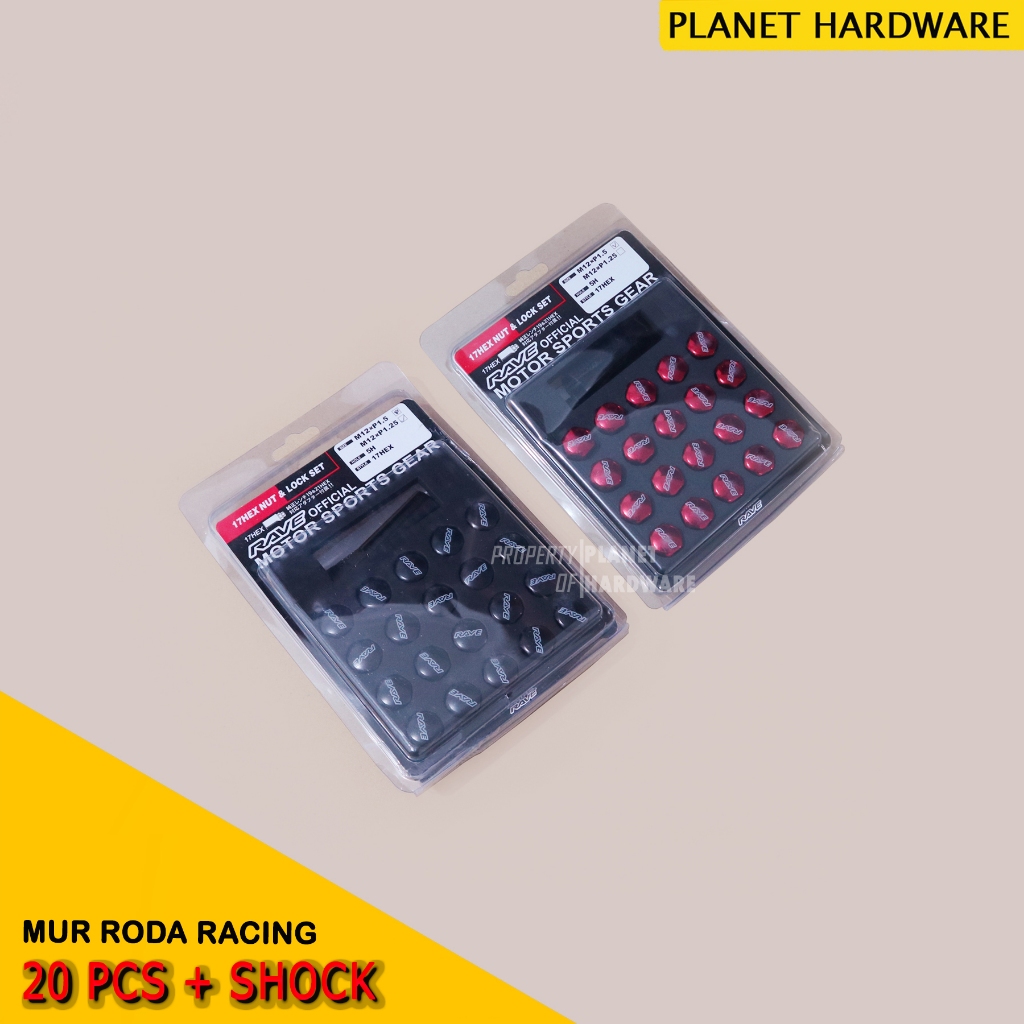 Jual Rays Mur Roda Racing Mobil Lugnut Max Guard Universal 20 Pcs ...