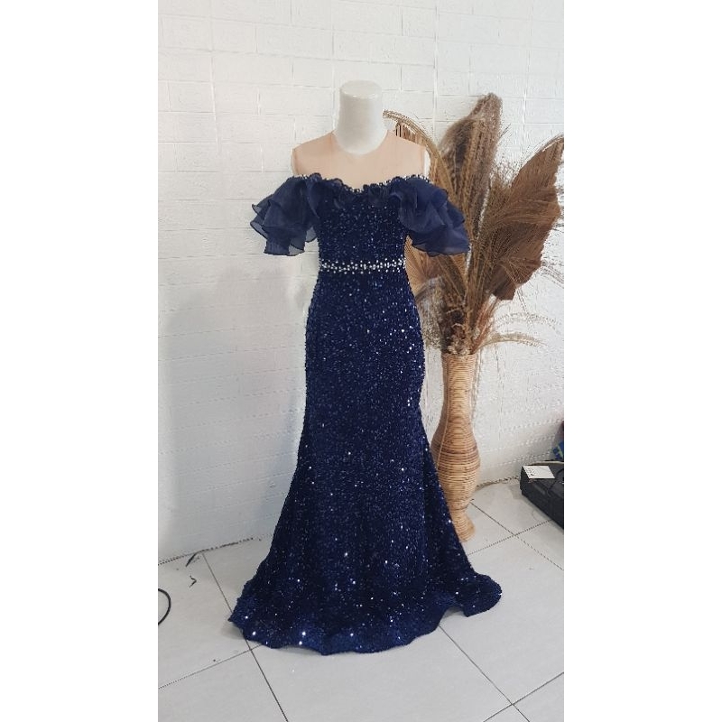 Jual Baju pesta bludru squin produksi sendiri Lian bsd kendal | Shopee ...