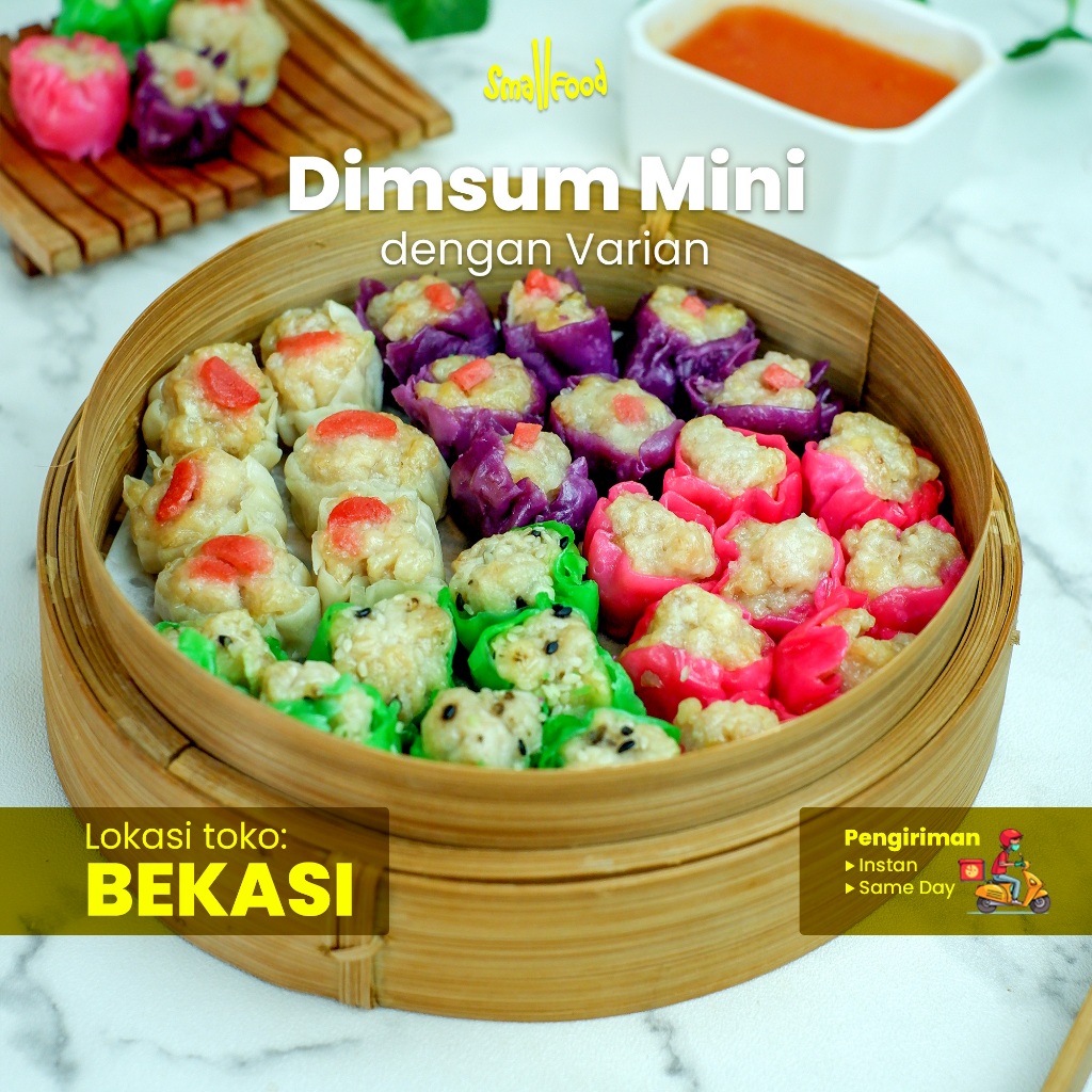 Jual Dimsum Mini Premium Aneka Topping 50 pcs HALAL GRATIS SAUS ...