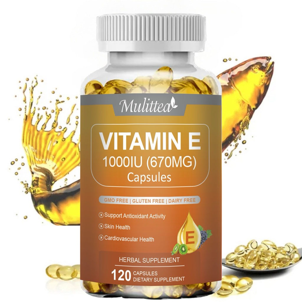 Jual Mulittea Vitamin E 1000 IU Antioxidant Supplements for Skin, Face ...