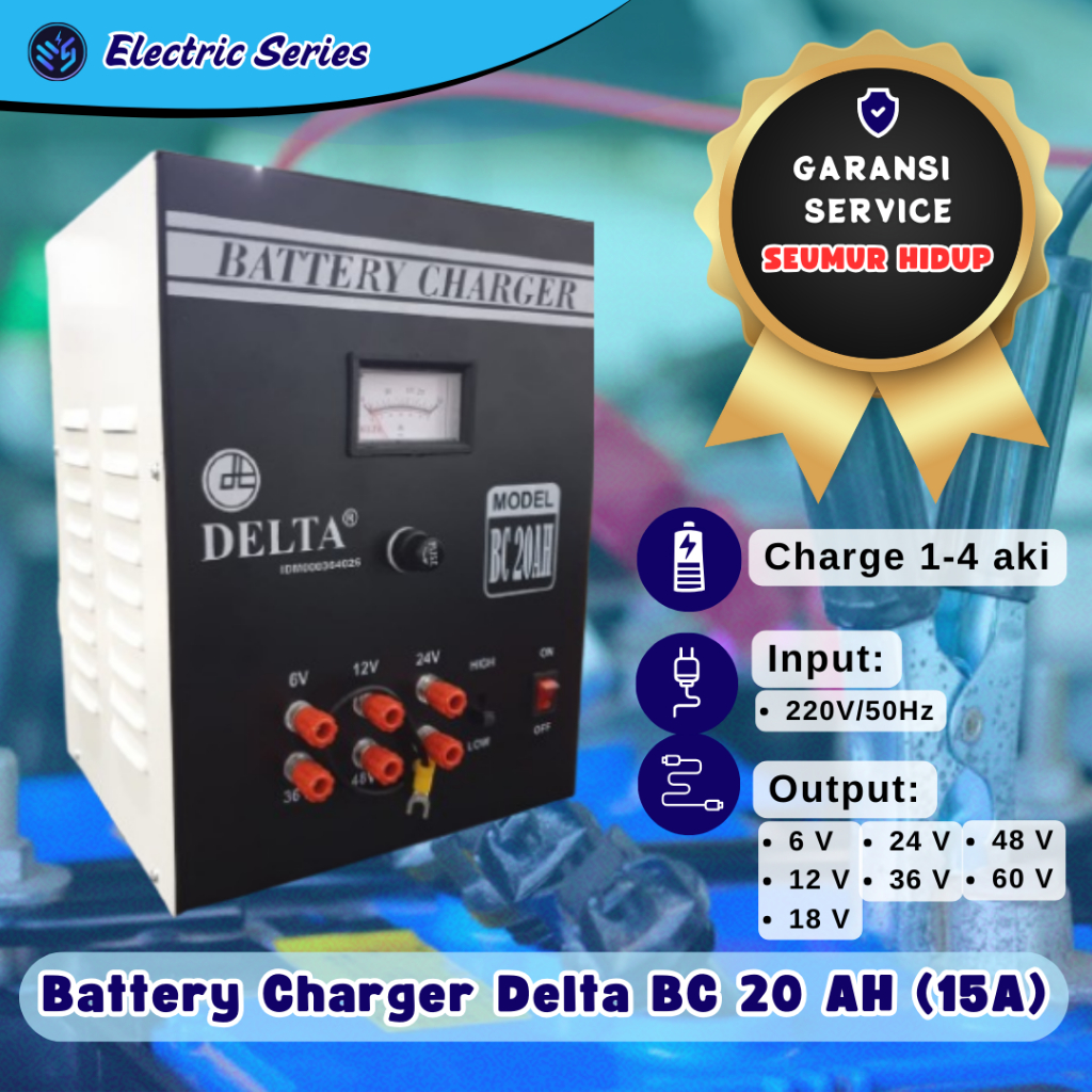 Jual Battery Charger Accu/Cas Aki Delta BC 20 AH (DT 220S) | Shopee ...
