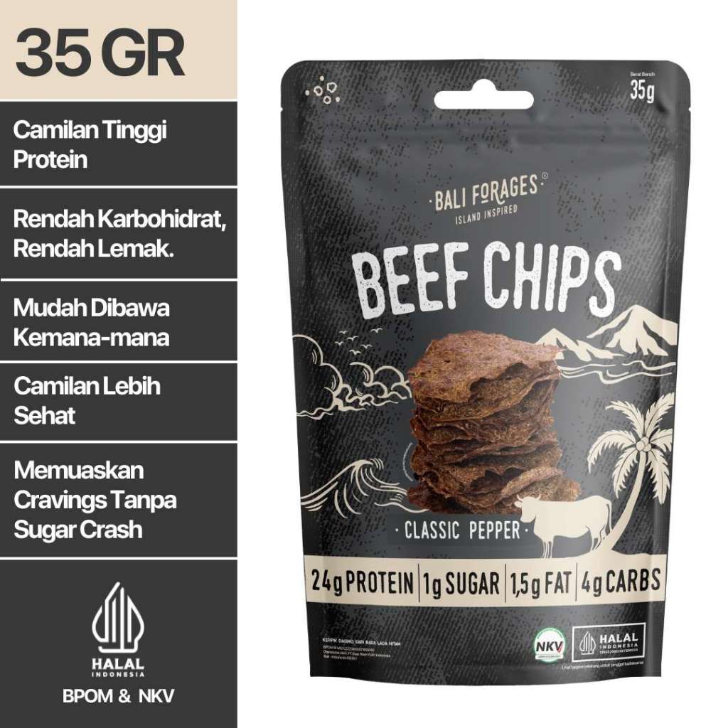 Jual Bali Forages Beef Chips Classic Pepper | Keripik Daging Sapi ...