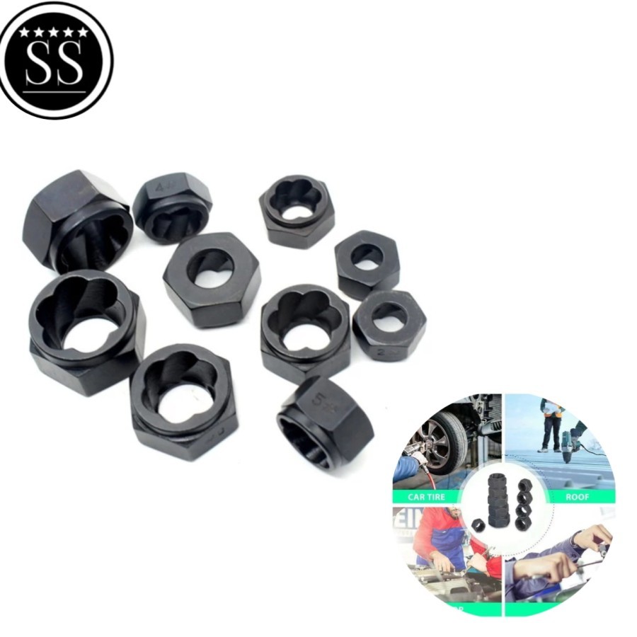 Jual 10 PCS Alat Pembuka Baut Mur Rusak 9mm-19mm Set Kunci Ring pass ...