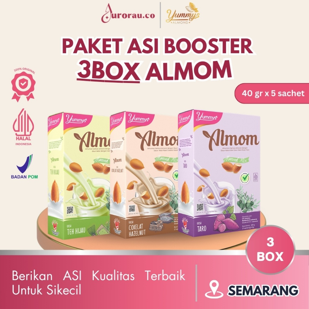 Jual [ALMOM 3BOX] Yummys Almond ALMOM Box Booster Milk Powder Yummy ...