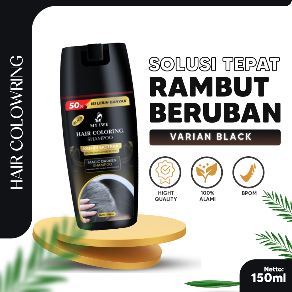 Jual Shampoo Hair Coloring For Hair Pewarna Rambut Solusi Rambut Uban ...