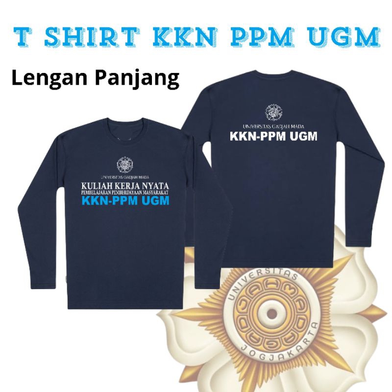 Jual Kaos KKN PPM UGM Lengan Panjang Navy Black White Premium Cotton ...