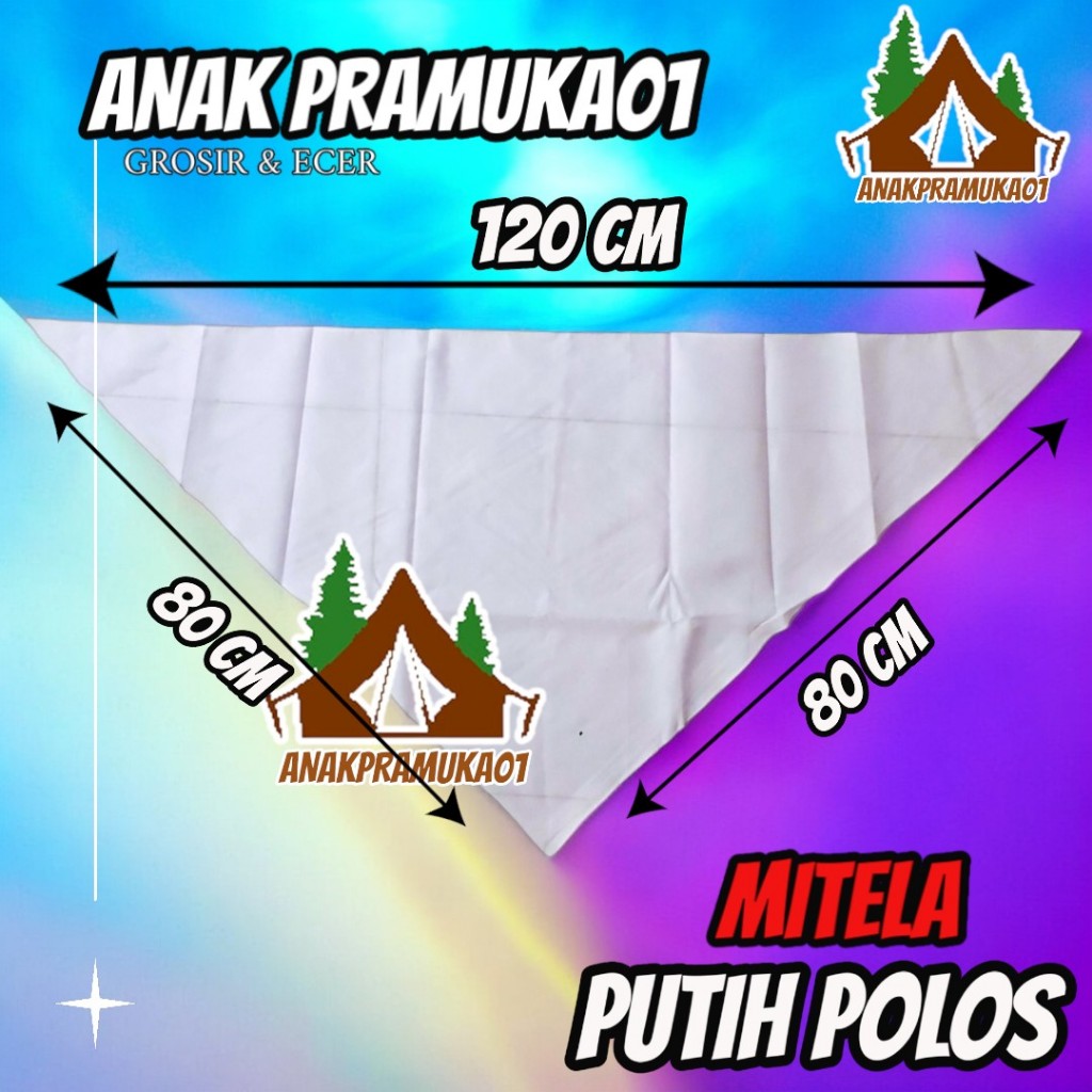 Jual Syal segitiga putih polos ( Mitela ) katun halus / syal mitela ...