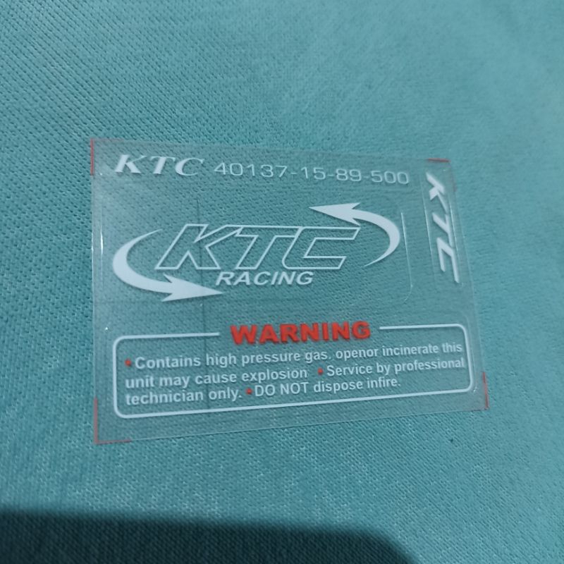 Jual STICKER KTC RACING STIKER SHOCKBREAKER TABUNG bahan transparan ...