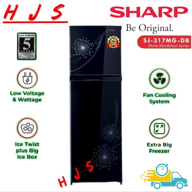 Jual KULKAS SHARP 2 PINTU SJ-317MG-DB/DP SJ-317 LOW VOLTAGE 256L ...