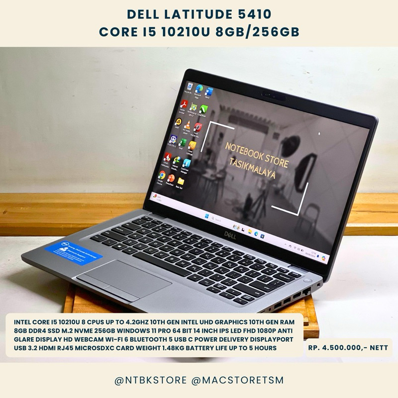 Jual Dell Latitude 5410 core i5 10210U gen 10 256GB SSD 8GB RAM 14 inch ...
