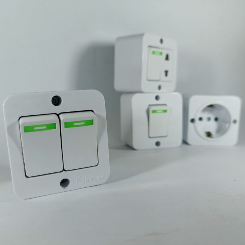 Jual Saklar Stop Kontak Engkel Seri Fujimura Putih IB OB Putih Tanam ...