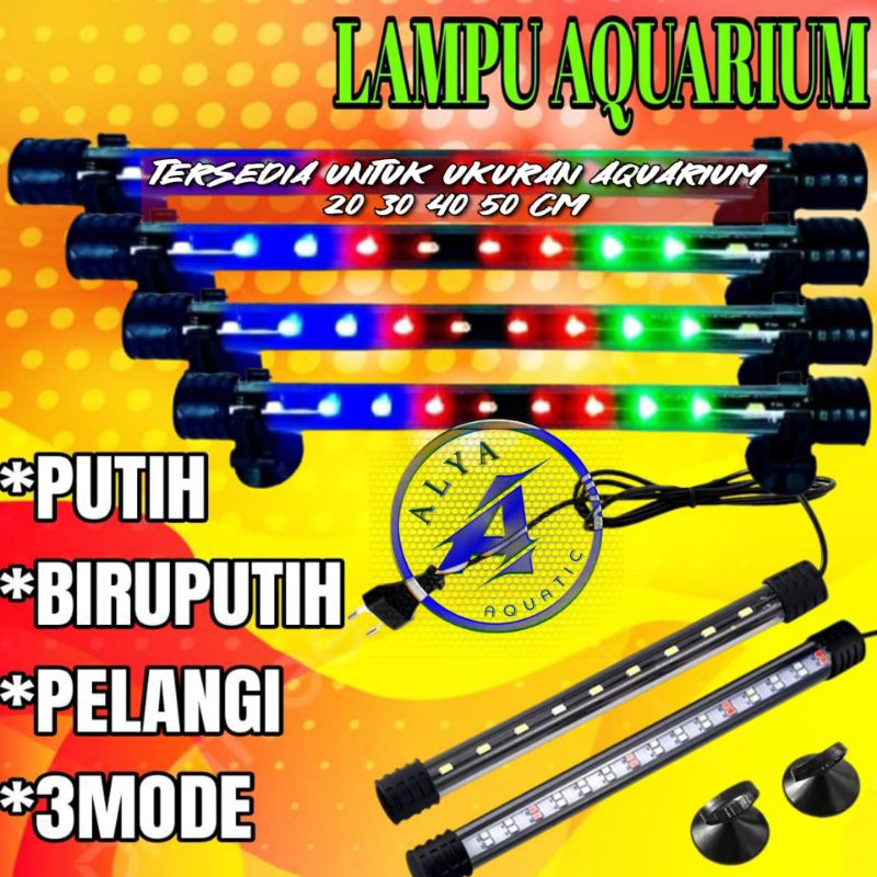 Jual LAMPU CELUP LED AQUARIUM ALL MERK 20 30 40 50 CM 3X MODE ALL MERK 20 CM 30 CM 40 CM 50 CM ...