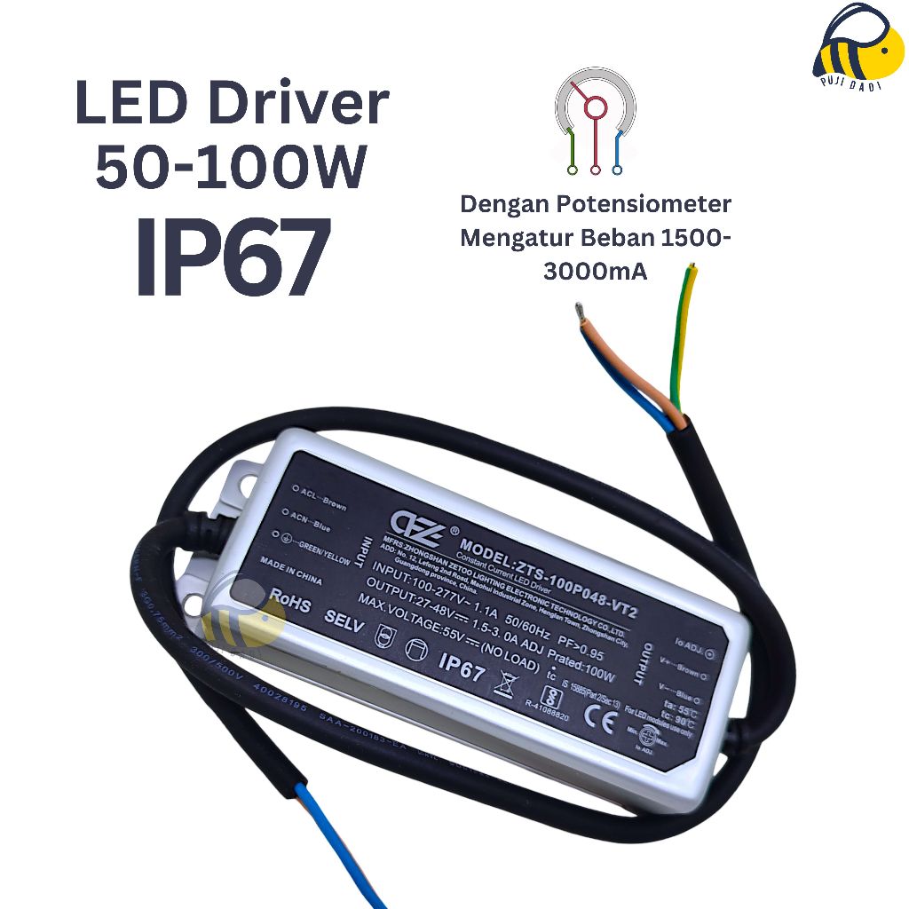 Jual IP67 LED Driver 50W 70W 100W 1500mA 2700mA 2800mA 3000mA Trafo ...