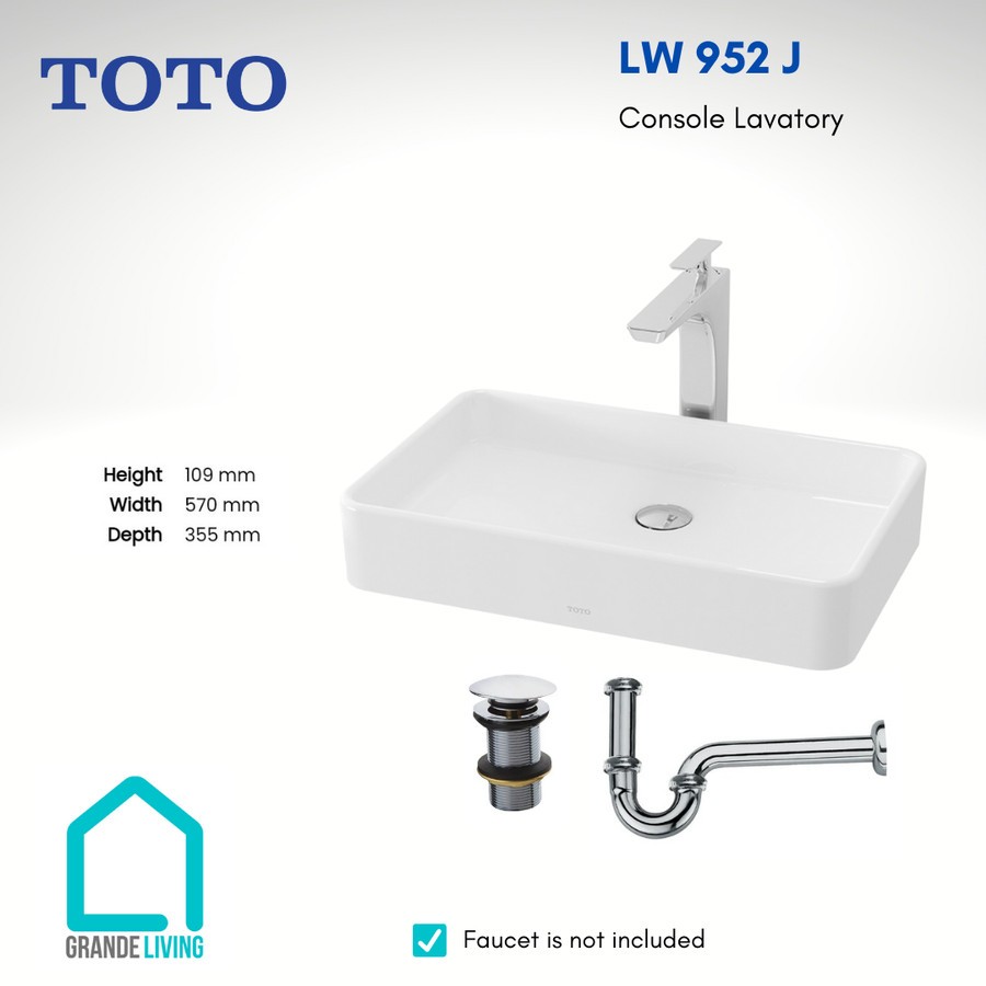 Jual TOTO Wastafel Keramik Meja LW 952 J LW952J Body dan Afur Set | Shopee Indonesia