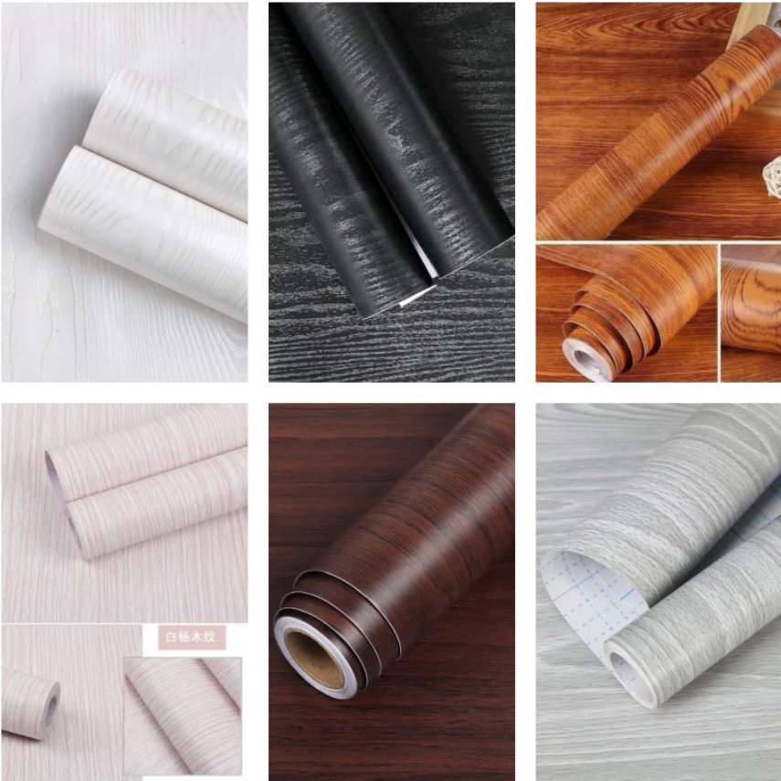 Jual Serba Meriah WALLPAPER DINDING UKURAN 45 cm x 1 M Motif SERAT KAYU ...