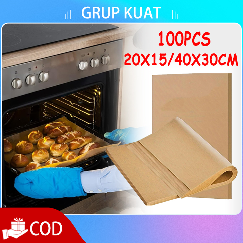 Jual 100pcs Kertas Alas Roti / Kue / Puyer / Greaseproof Coklat Kertas ...