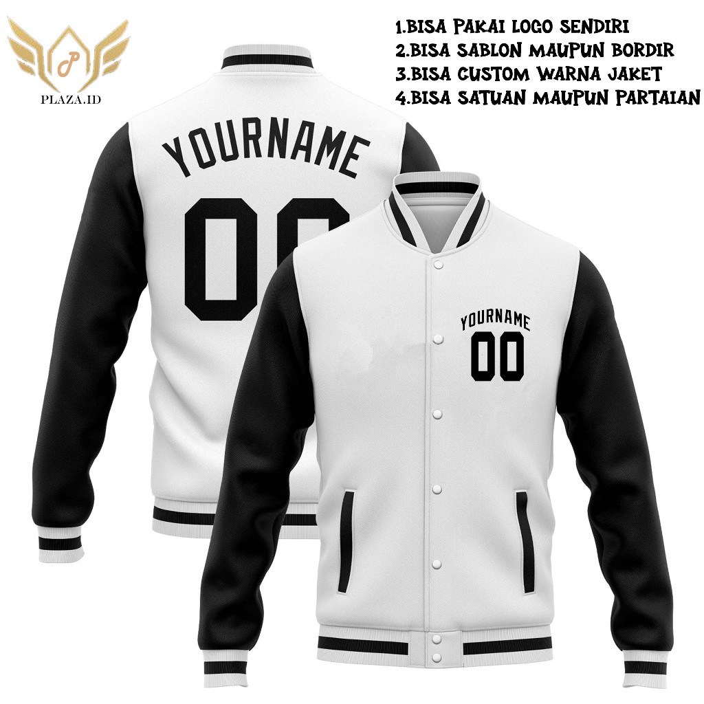 Jual JAKET BOMBER VARSITY CUSTOM DEPAN BELAKANG.JAKET VARSITY CUSTOM S ...