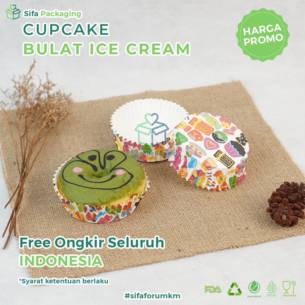 Jual Paper Cup Cake Bolu Bulat Kertas Kue Donat Alas Brownies Bakpao ...