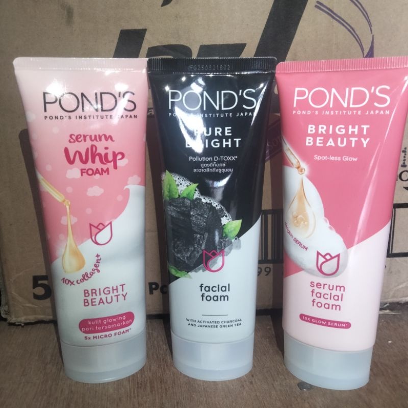 Jual Ponds Facial Foam 100gr Ponds Pure White & Ponds Bright Miracle ...