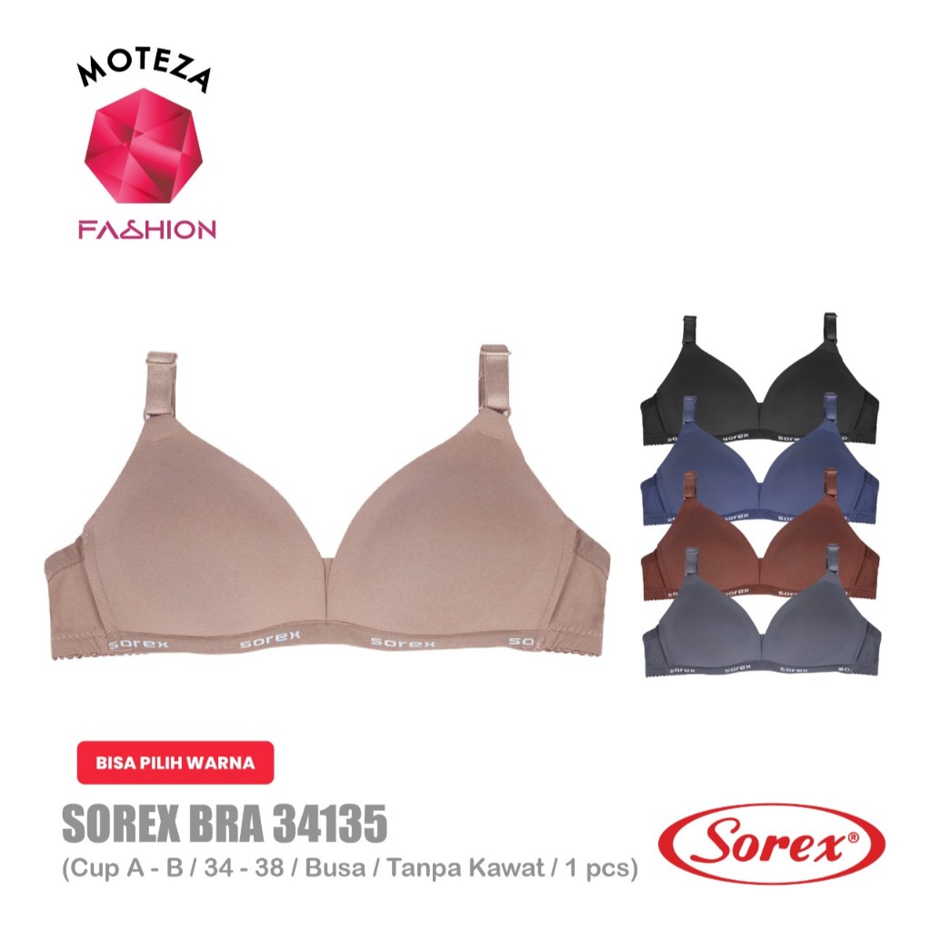 Jual Sorex 34135 Bra BH Tanpa Kawat T Shirt Busa Tipis Cup A - B Kait 3 | Shopee Indonesia