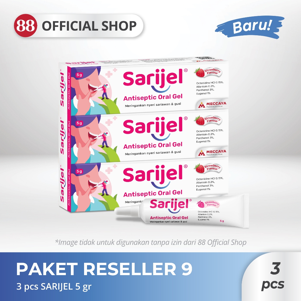 Jual SARIJEL 5g 3 pcs | Gel Antiseptik Sariawan Octenidine HCl ...
