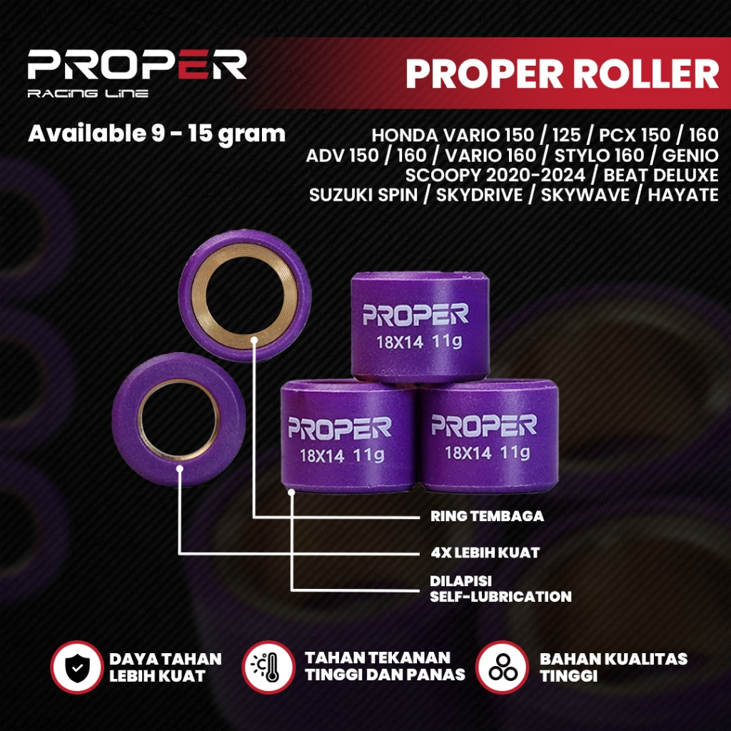 Jual PROPER RACING LINE ROLLER 20X15 9 -15 GRAM VARIO 125 150 160 PCX ...