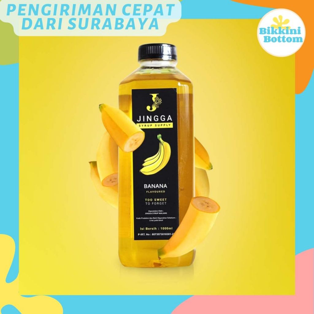 Jual JINGGA Banana Syrup 1000ml - Sirup Pisang Untuk Kopi Kemasan 1 L ...