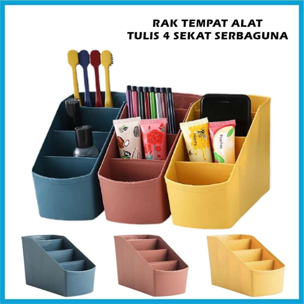 Jual Rak Meja Tempat Alat Tulis 4 Sekat / Rak Organizer Tempat ...