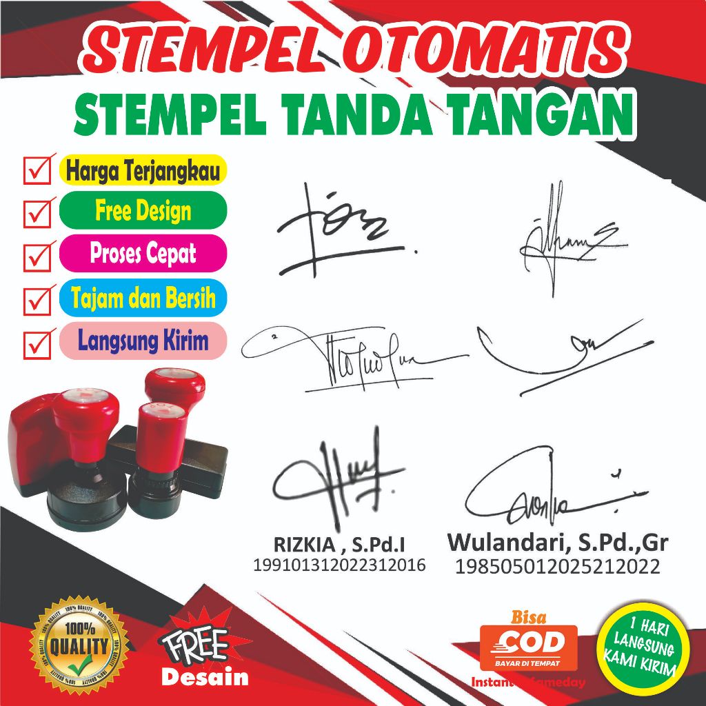 Jual Stempel Otomatis Tanda Tangan / Paraf dan Nama | Shopee Indonesia