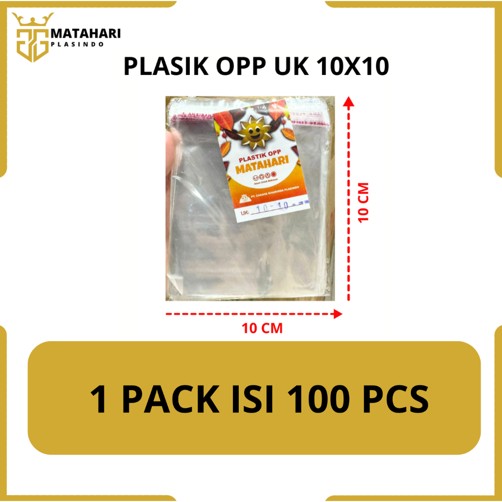 Jual GMP - PLASTIK OPP SEAL LEM-PACKING BAJU PER 100pcs UK 10X10 - Bening Seal Lem Kue Roti Pie ...